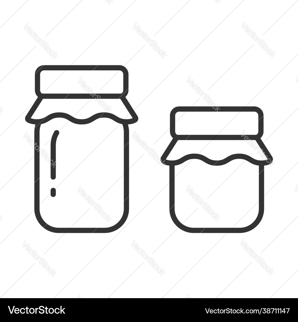 Glass jar icon outline sign Royalty Free Vector Image