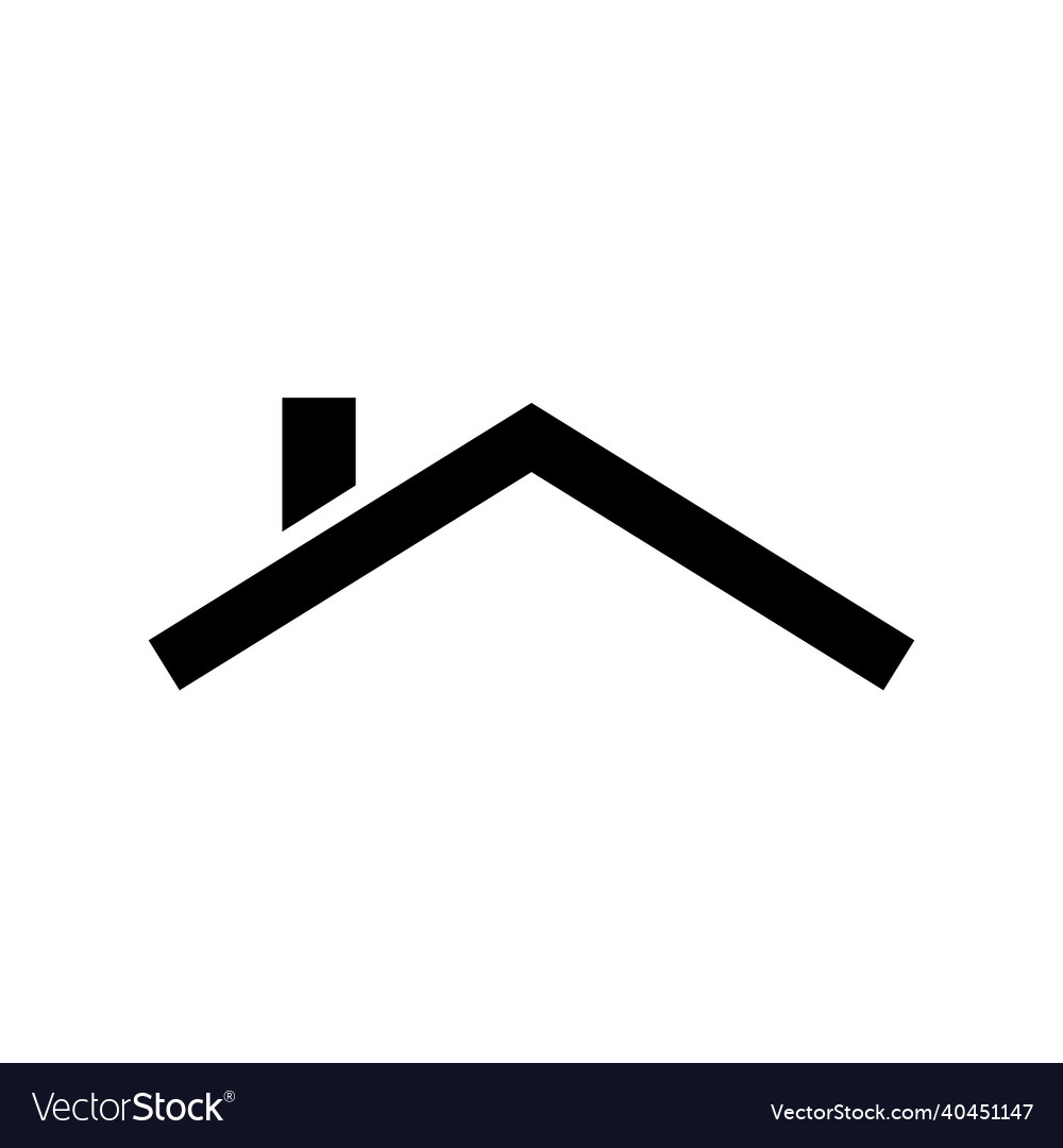 House roof icon logo silhouette flat Royalty Free Vector