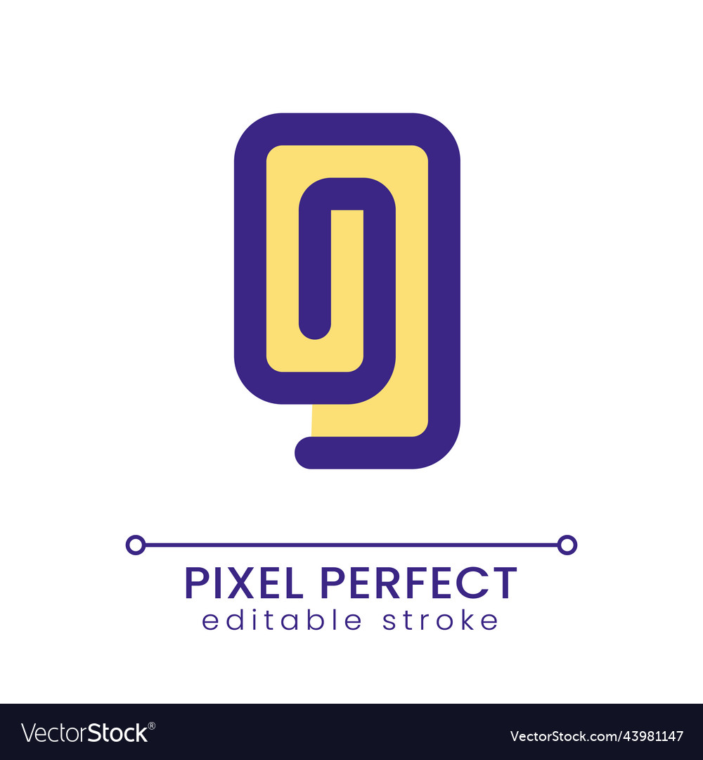 Paperclip pixel perfect rgb color ui icon Vector Image