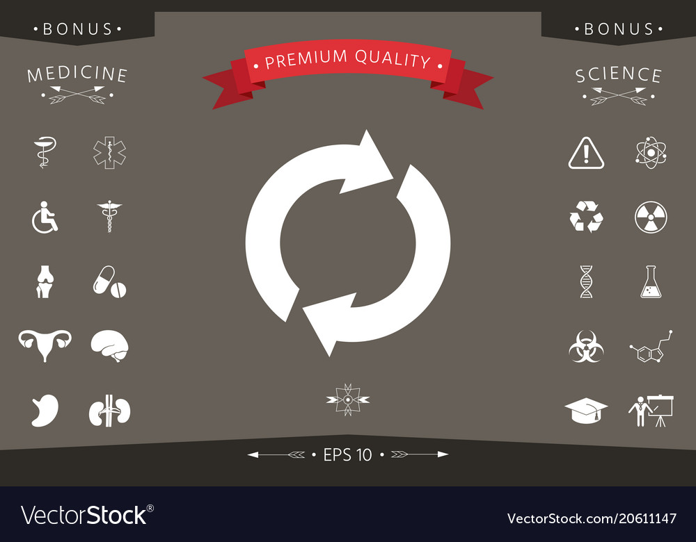 Reset button reload arrows Royalty Free Vector Image