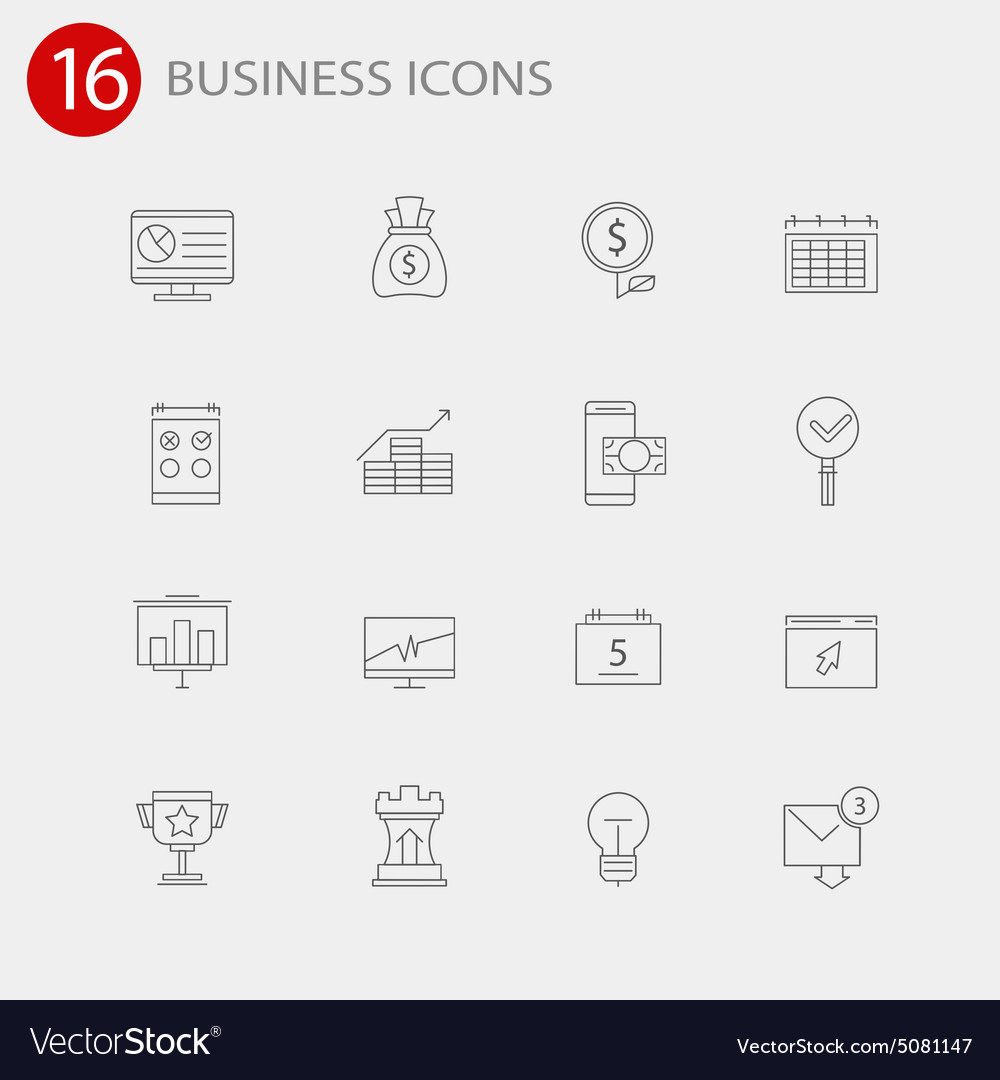 Set of thin line icons for your design Royalty Free Vector