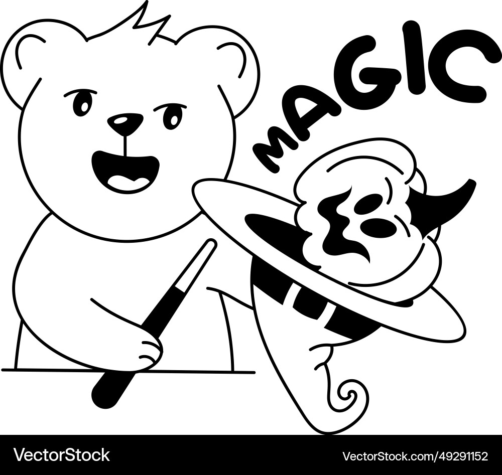 Bear magic Royalty Free Vector Image - VectorStock
