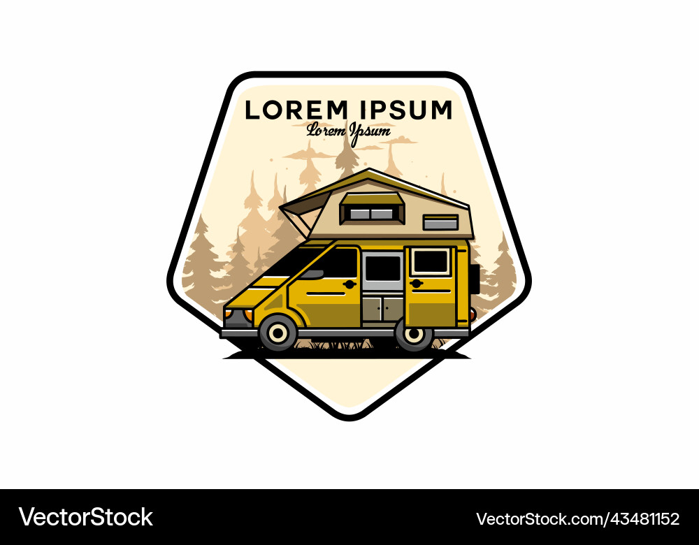Camping on roof car design Royalty Free Vector Image