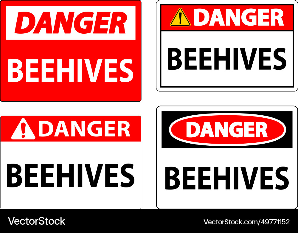 Danger sign beehives Royalty Free Vector Image
