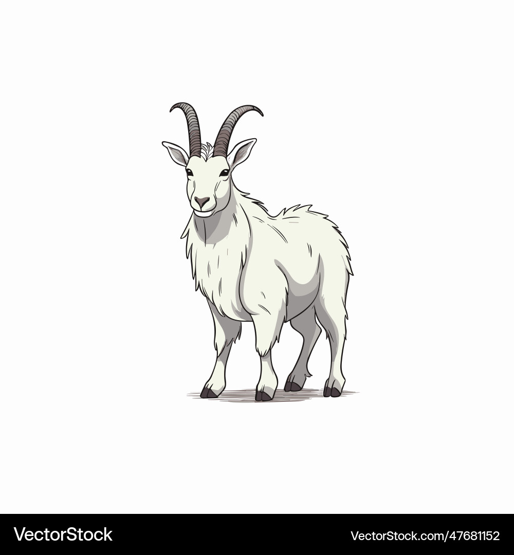 Goat hand-drawn doodle style cartoon Royalty Free Vector