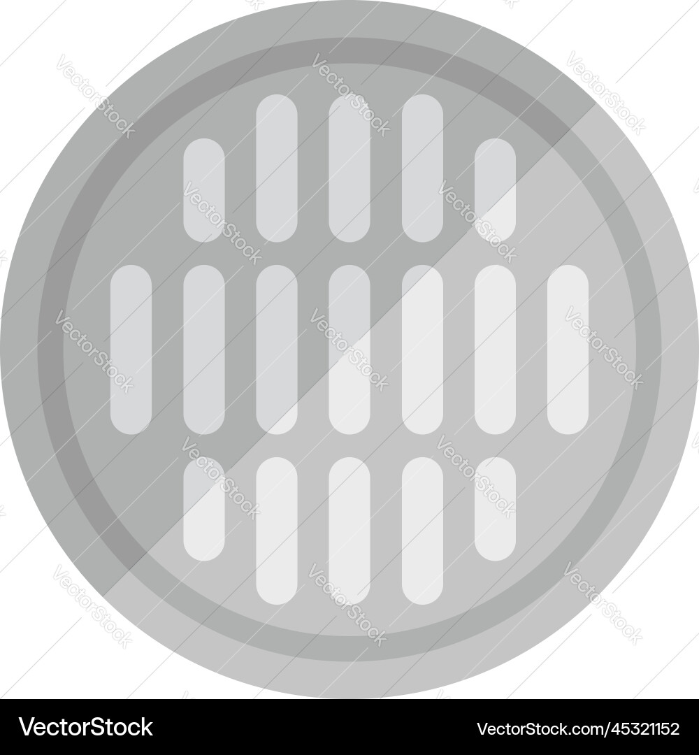 Iron manhole icon flat city road Royalty Free Vector Image