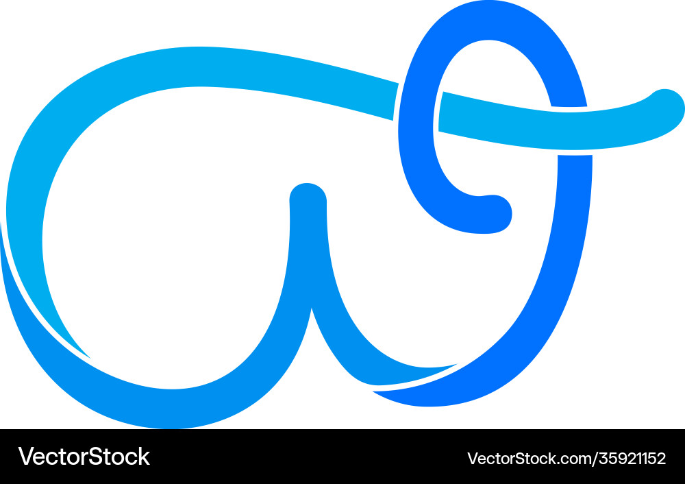 Letter w 3d ribbon waves design logo Royalty Free Vector