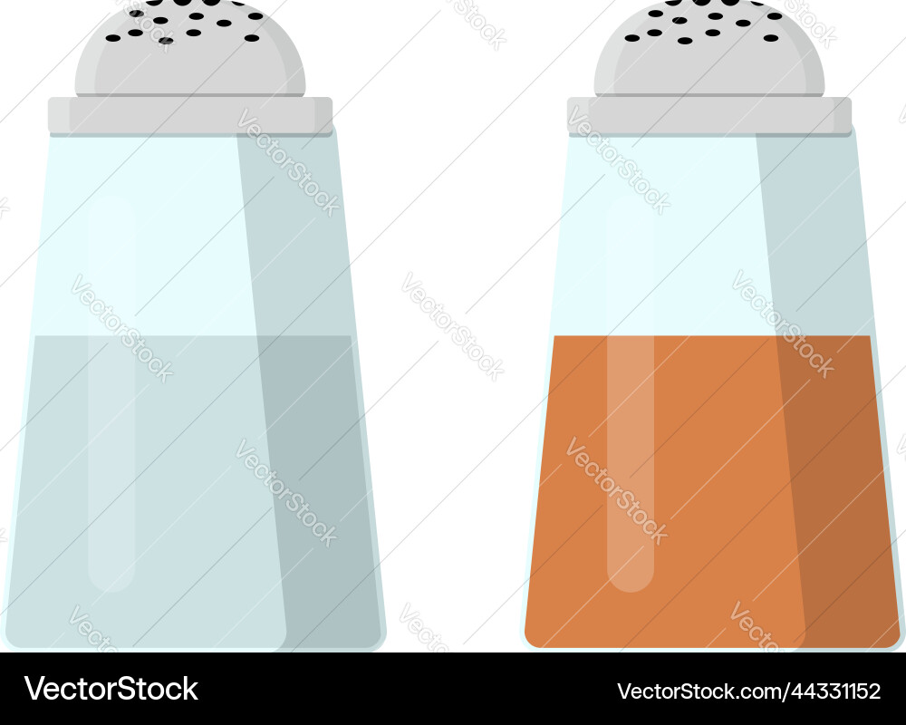 Salt and pepper shaker on a white background Vector Image