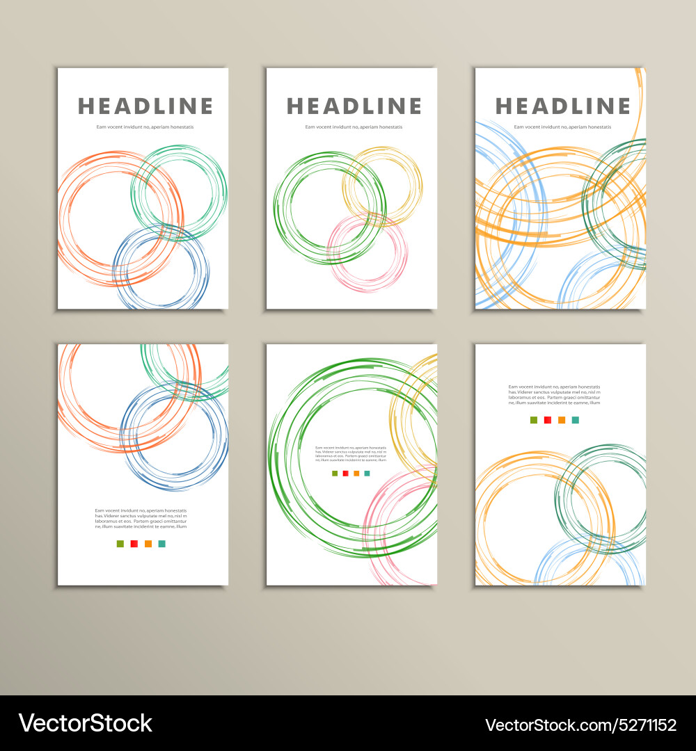 Set color line twirl round design Royalty Free Vector Image