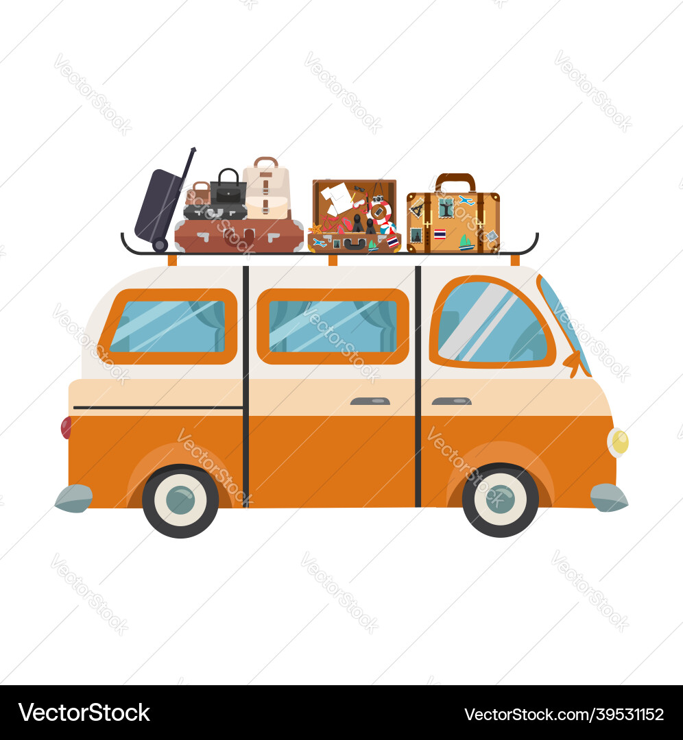 Travel car isolated on background Royalty Free Vector Image