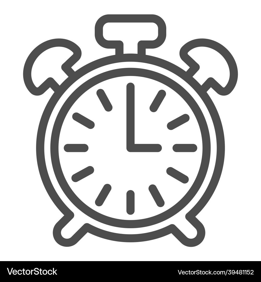 Vintage alarm clock with button 3 pm 3 am line Vector Image