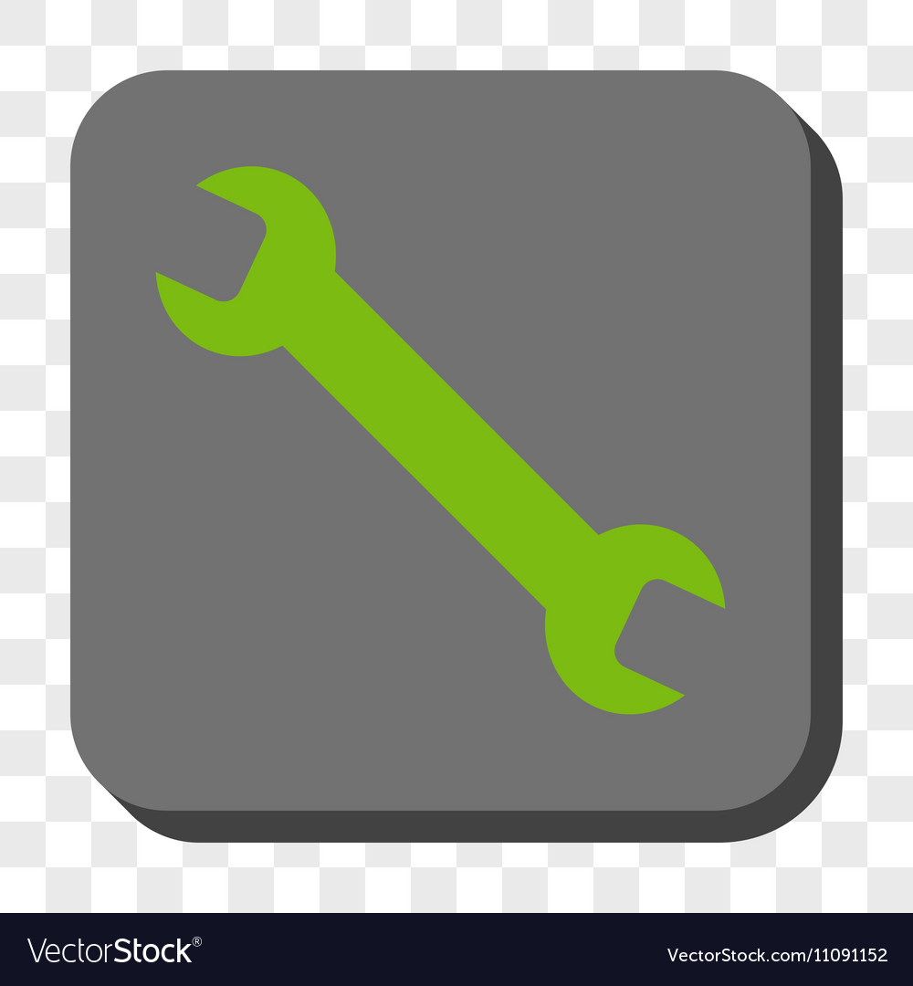 Wrench rounded square button Royalty Free Vector Image