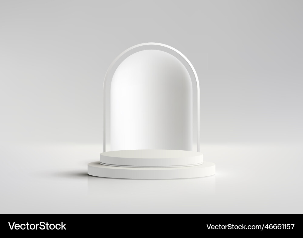 3d realistic modern luxury style white podium Vector Image