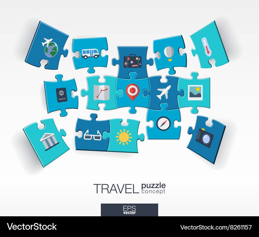Abstract travel background with connected color Vector Image