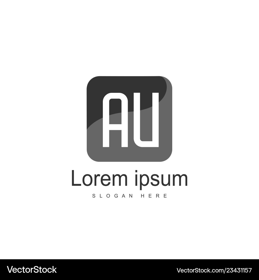 Au letters logo design simple and creative black Vector Image