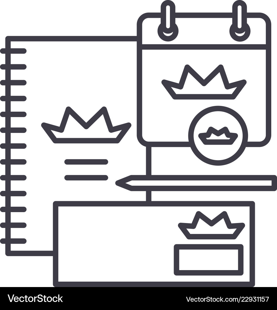 Branding book line icon concept Royalty Free Vector Image