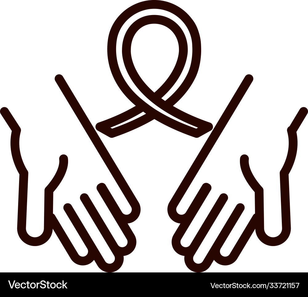 Hands with ribbon together community Royalty Free Vector