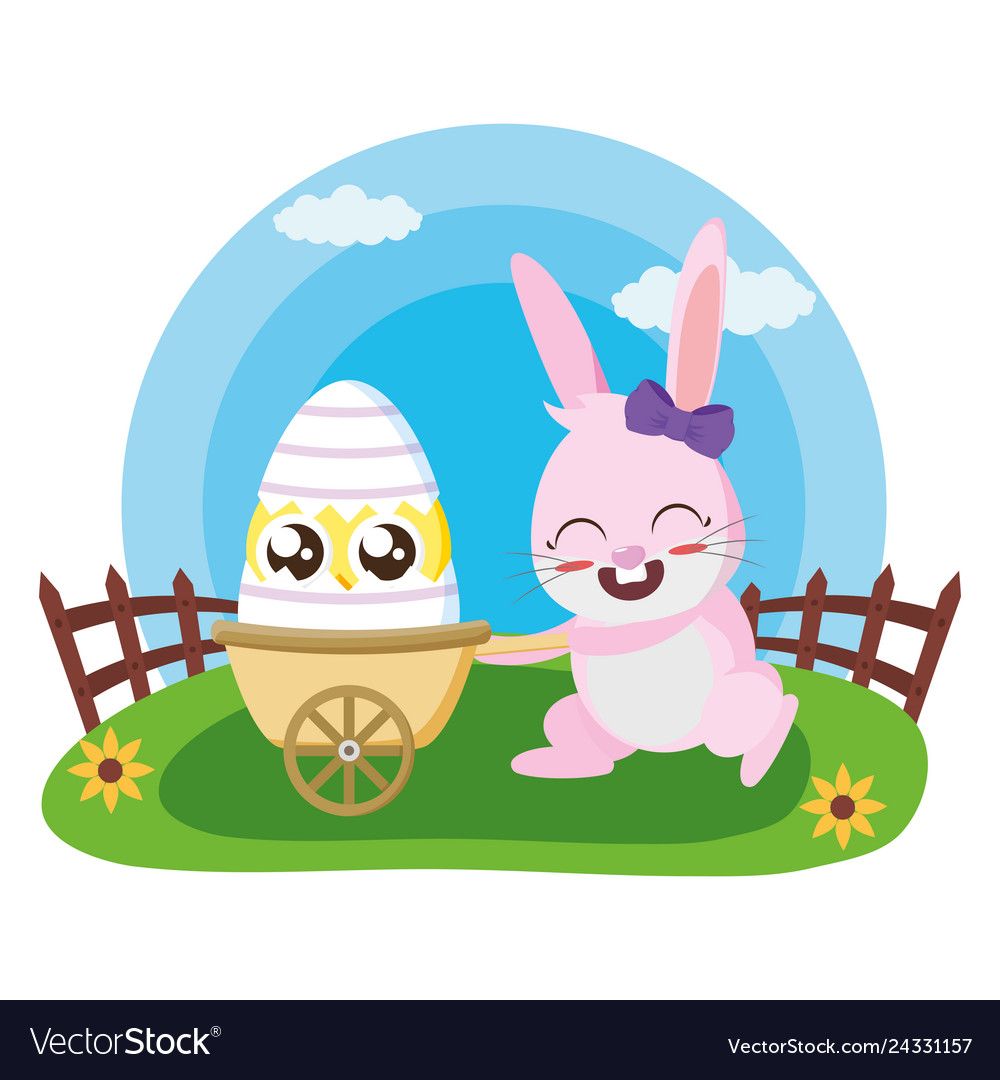 Happy easter rabbit Royalty Free Vector Image - VectorStock