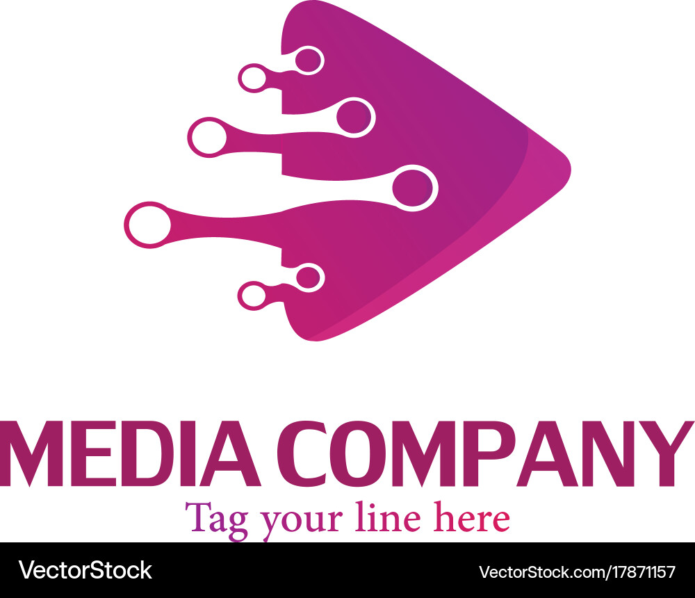 Motion video media logo Royalty Free Vector Image