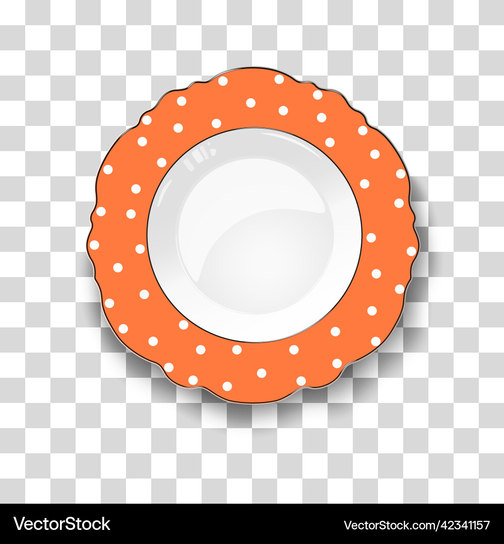 Orange color plate with figured edges Royalty Free Vector