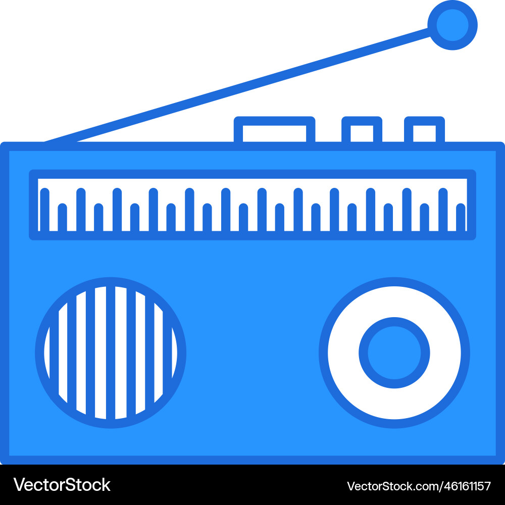 Radio technology icon with blue outline style Vector Image