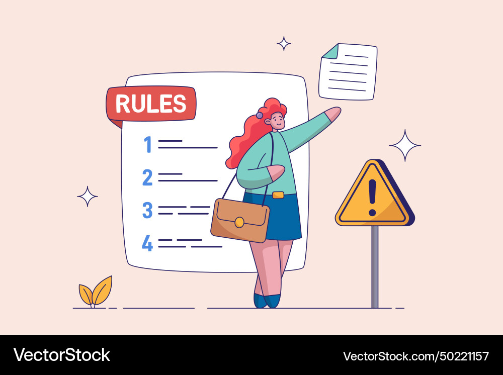 Rules and regulations concept company policy Vector Image