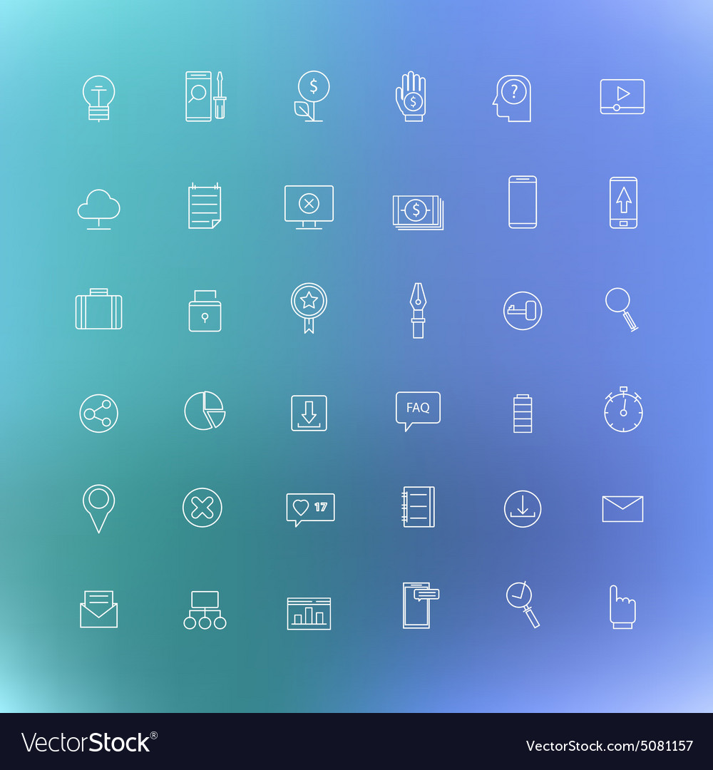 Set of thin line icons for your design Royalty Free Vector