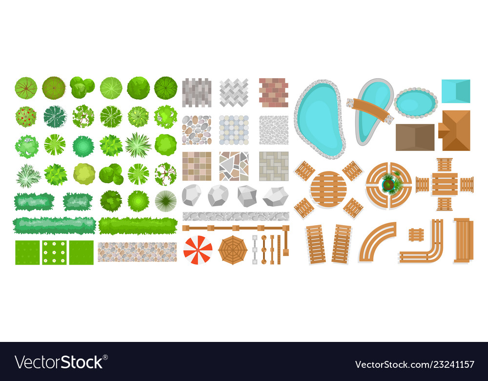 Set park elements Royalty Free Vector Image - VectorStock