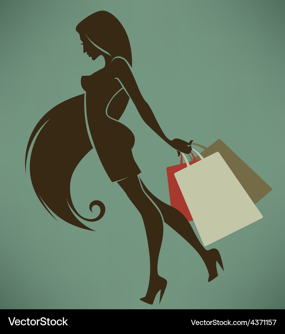 Shopping girl Royalty Free Vector Image - VectorStock