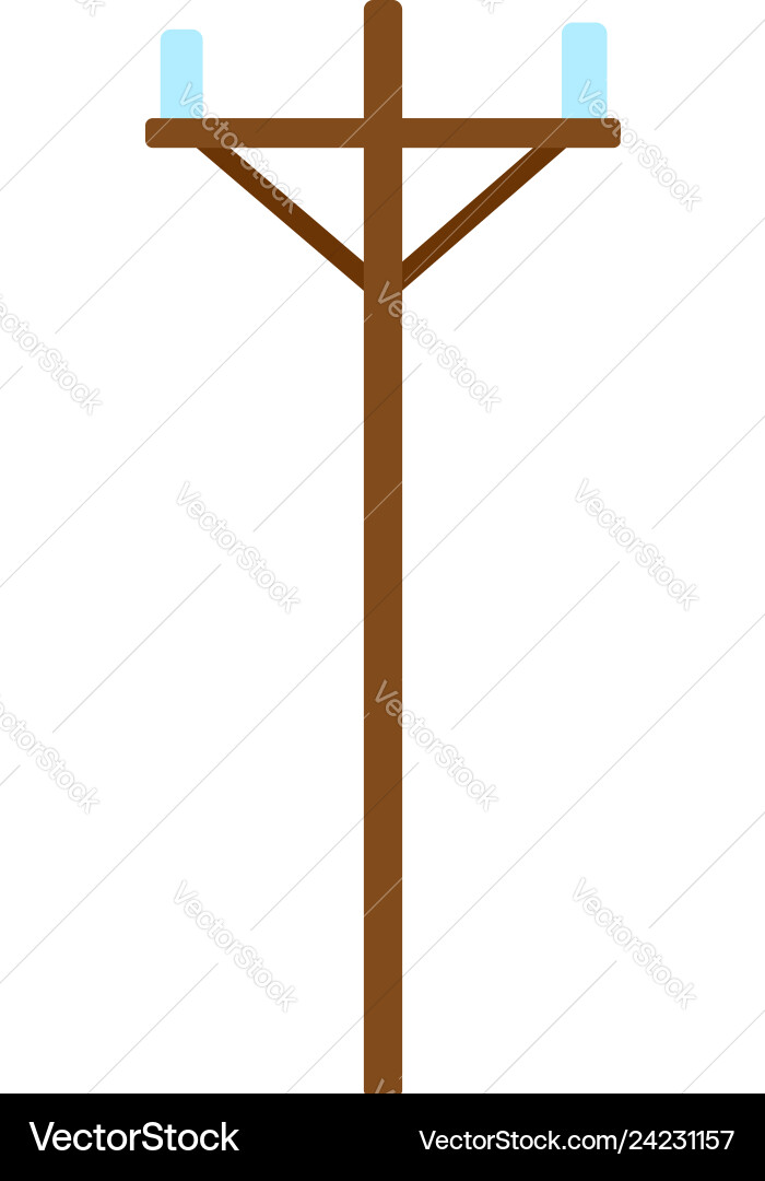 Wood power line icon power line flat design Vector Image