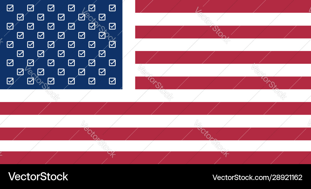 American flag with check mark symbols instead Vector Image
