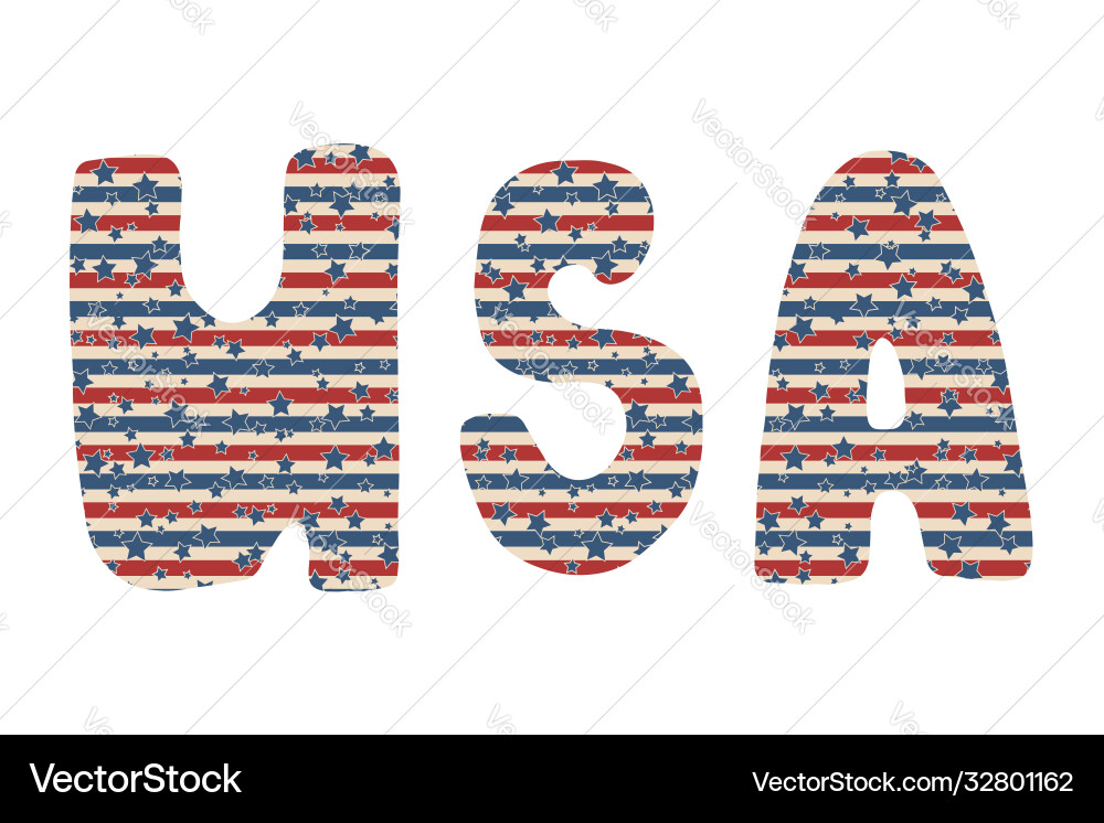 American patriotic lettering Royalty Free Vector Image