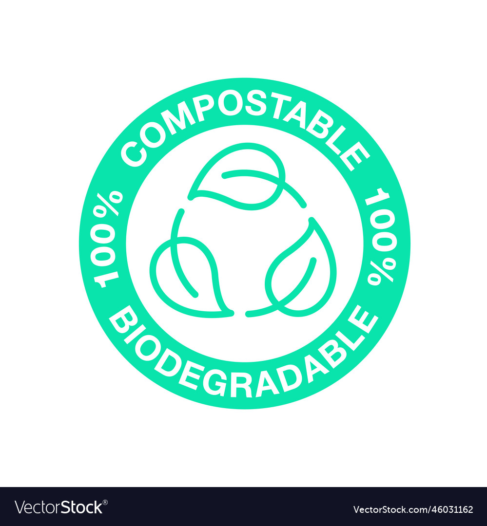Biodegradable compostable recyclable icon bio Vector Image