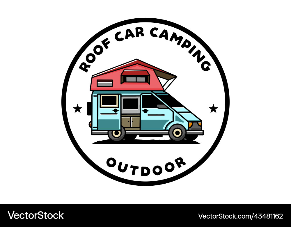 Camping on roof car design Royalty Free Vector Image