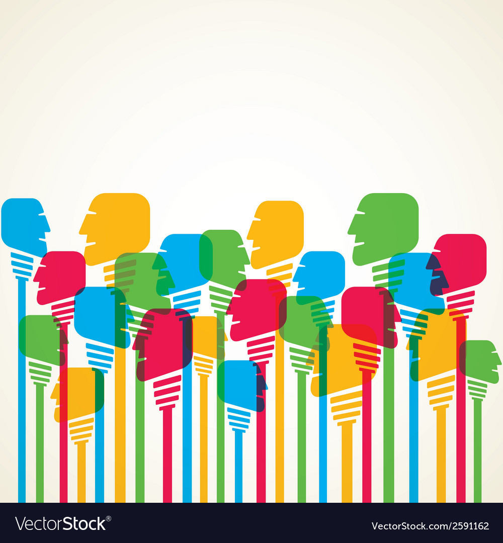 Colorful people crowd background Royalty Free Vector Image