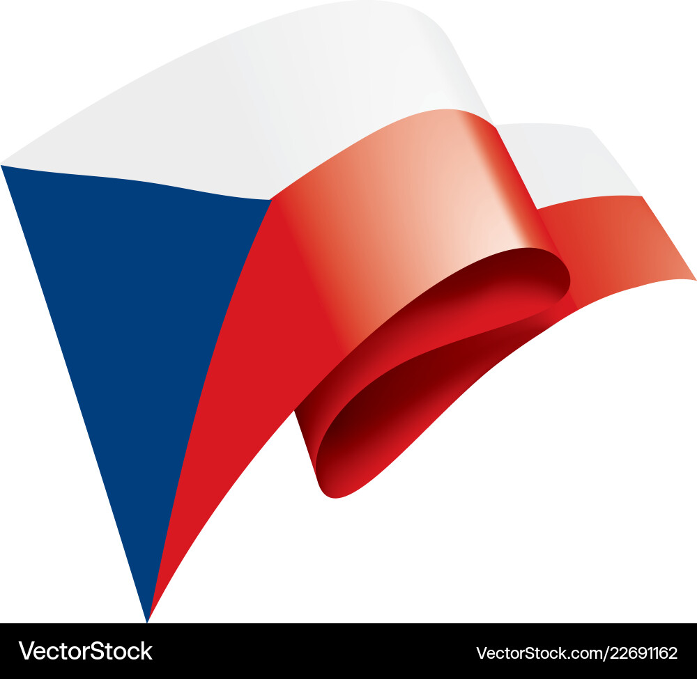 Czechia flag on a white Royalty Free Vector Image