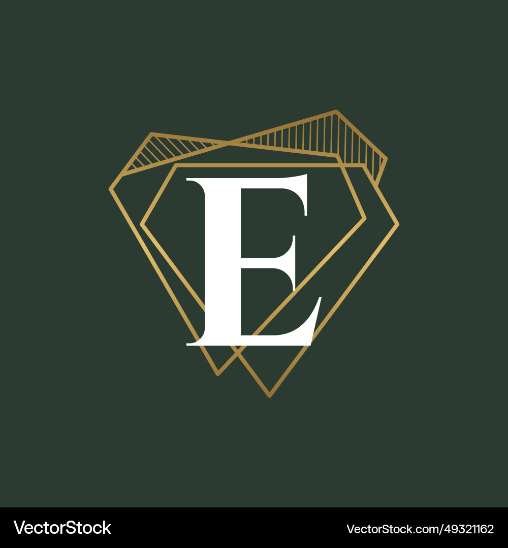 Diamond letter e and jewelry logo design Vector Image