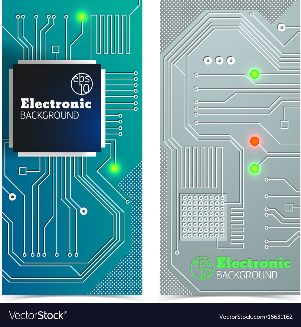 Electronic board banners set Royalty Free Vector Image