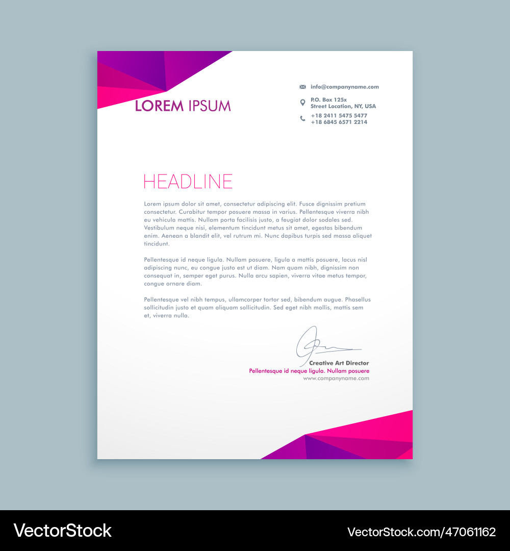 Elegant business letterhead template in creative Vector Image