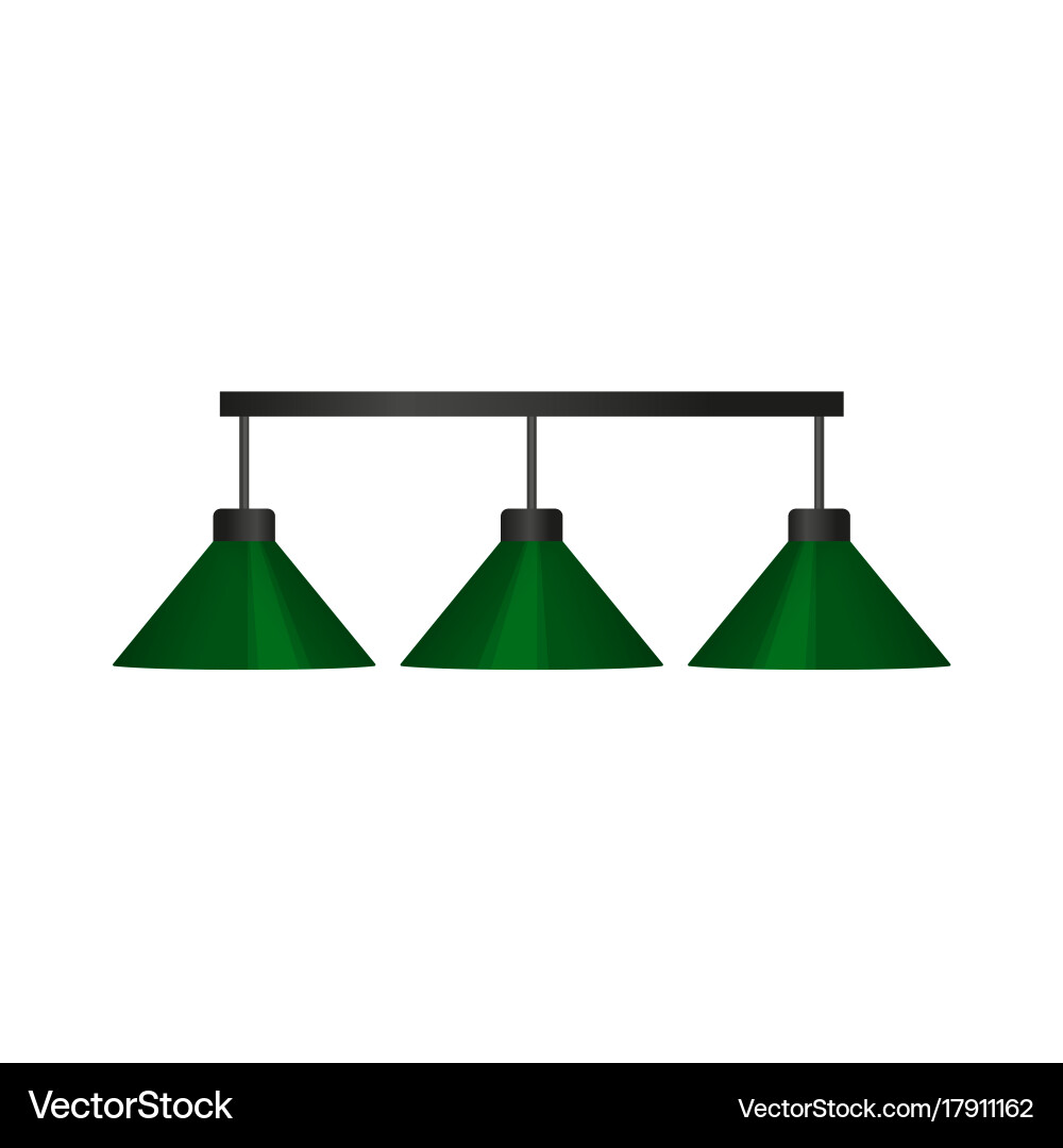 Flat cartoon green billiard lamp Royalty Free Vector Image