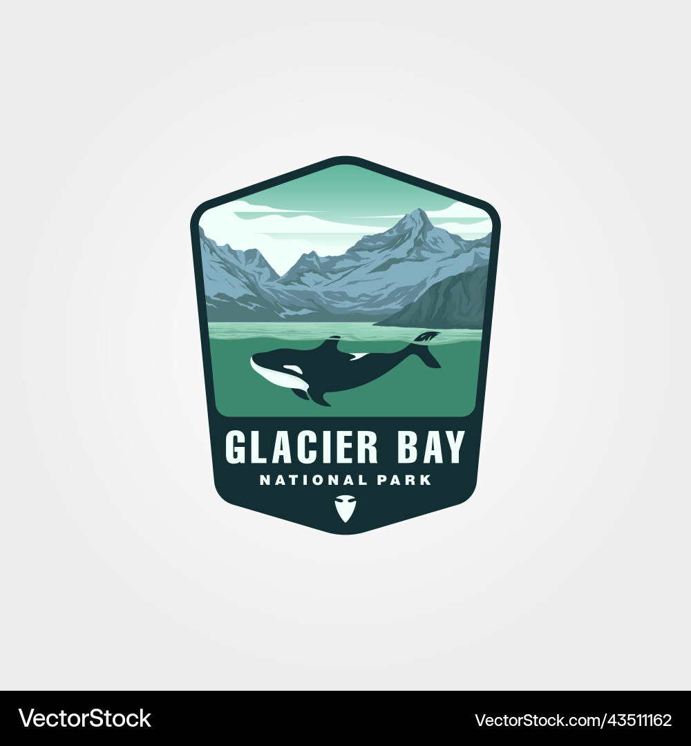 Glacier bay national park patch logo symbol design