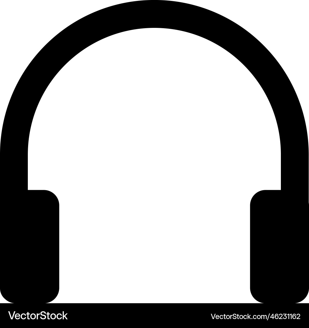Headphones icon isolated on white background Vector Image