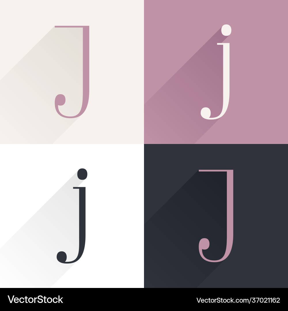 J letter condensed serif font set Royalty Free Vector Image