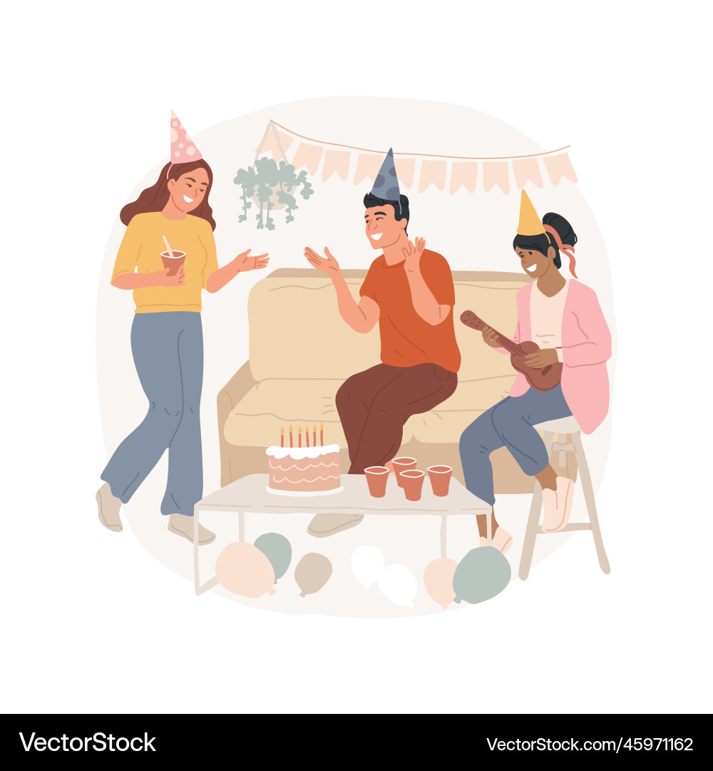 Party room isolated cartoon Royalty Free Vector Image