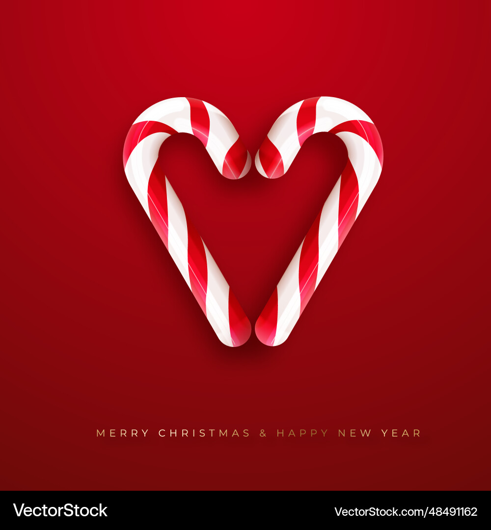 Realistic christmas candy cane in the shape Vector Image