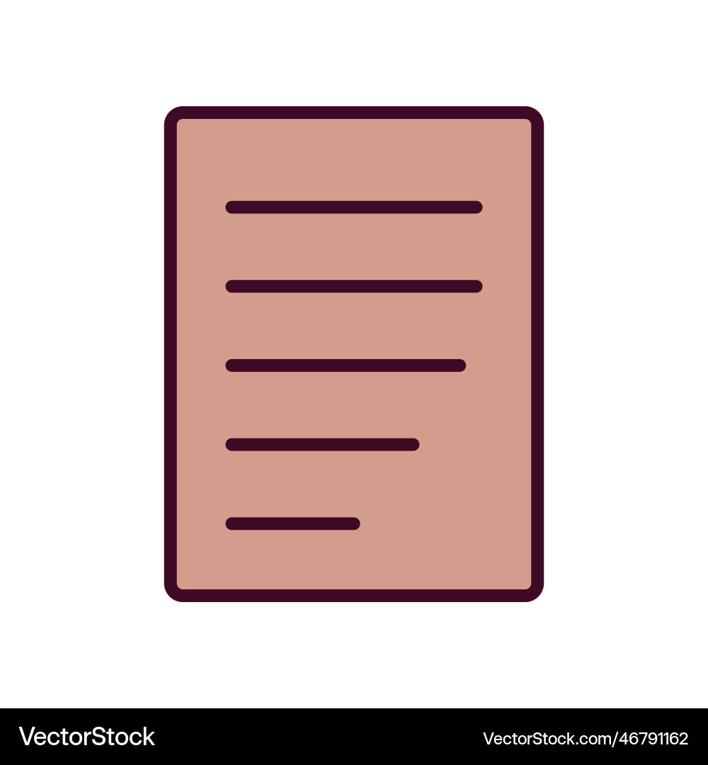 Sheet icon lineal color icon Royalty Free Vector Image