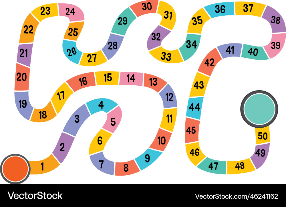 Simple board game template for children Royalty Free Vector