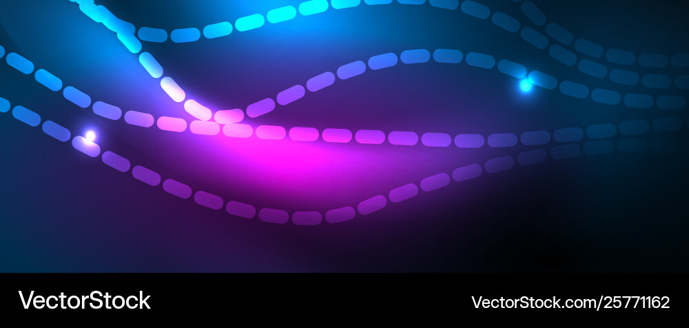 Smooth wave lines on blue neon color light Vector Image