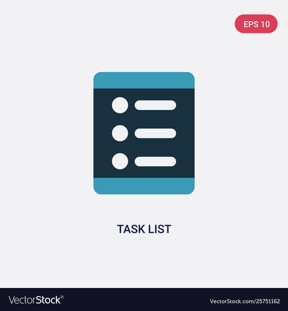 Two color task list icon from user interface Vector Image