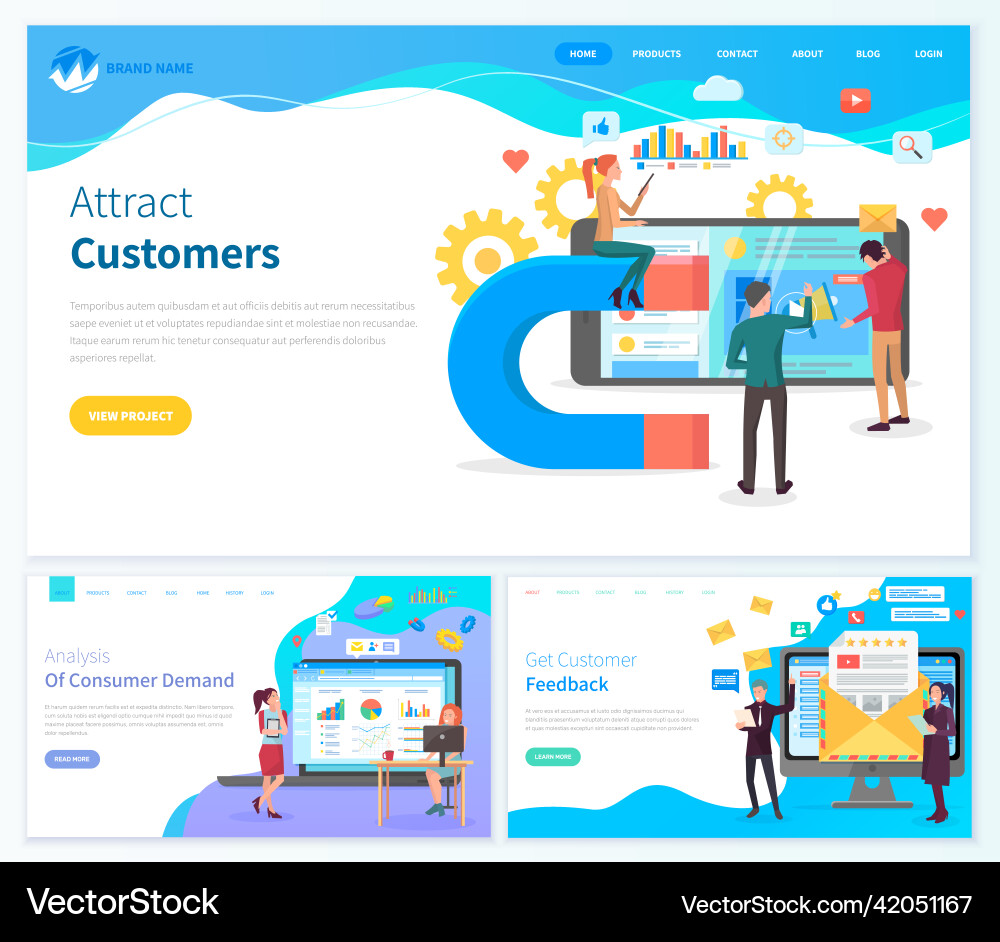 Attract customers analysis of consumer demand Vector Image